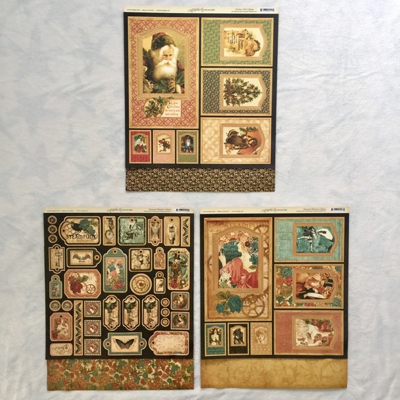 Graphic 45 | Office | Graphic 45 Sample Bundle Of 3 Card Stock Pages ...